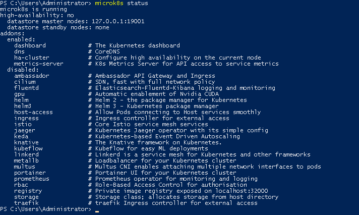 Microk8s kubectl from Powershell · Issue #2340 · canonical/microk8s · GitHub