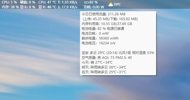 大佬 充电状态功耗一直显示是0 这正常吗 · Issue #5 · AzulEterno/PowerMonPlugin-For-TrafficMonitor · GitHub