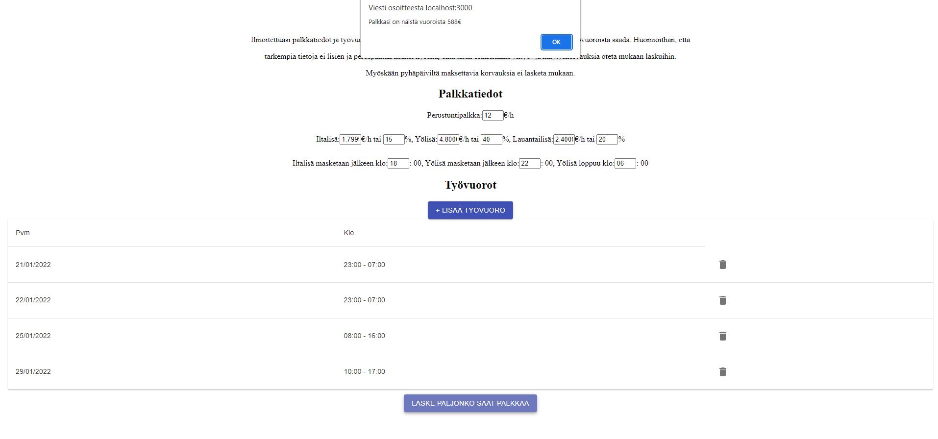 GitHub - Miro778/Palkkalaskuri: React-sovellus, joka laskee syötettyjen tietojen perusteella ...