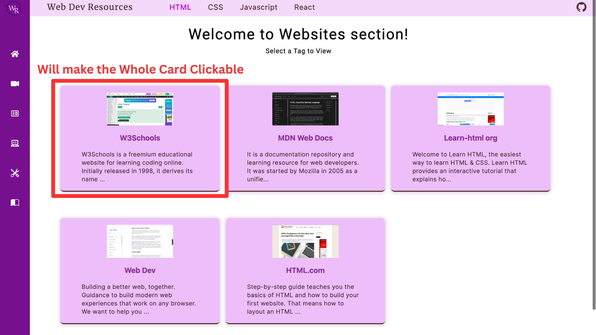 [FEAT] Make the Whole Card Clickable · Issue #118 · jayk-gupta/web-resources-project · GitHub