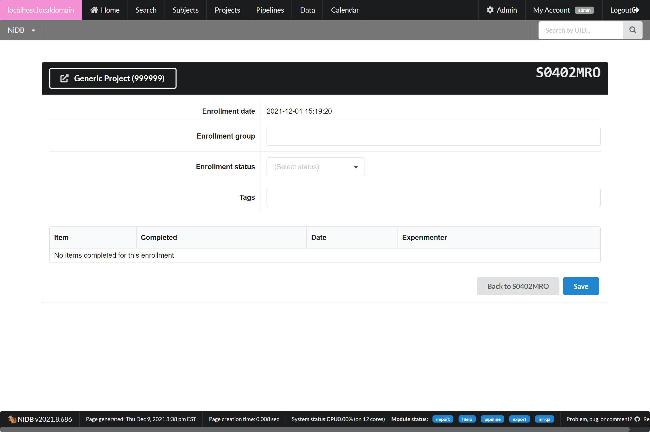 Managing data - NiDB Documentation