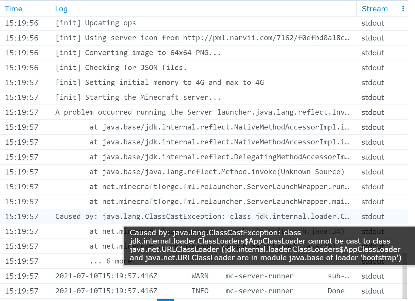 Java Base Bootstrap Loader Fail On Modded · Issue 966 · Itzg Docker Minecraft Server · Github