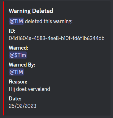 GitHub - TimLdev/WarningBot: A Java Discord bot using JDA with a warning system.