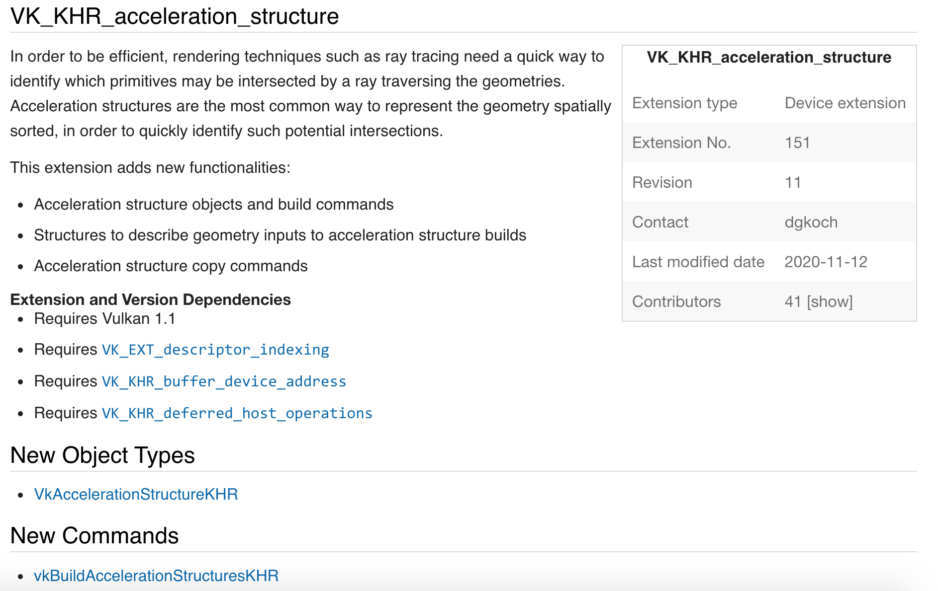 Infoboxes for layers & extensions · Issue #1594 · KhronosGroup/Vulkan-Docs · GitHub