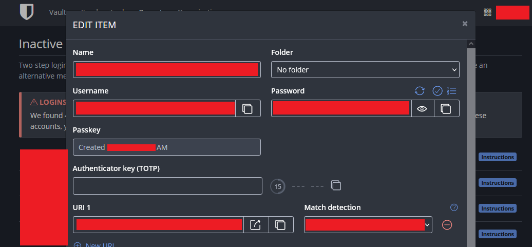 Items with passkeys attached still appear in Inactive two-step login report · Issue #6880 ...
