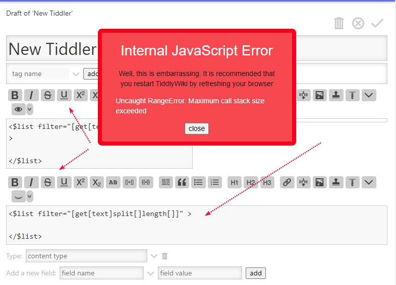 Bug Rsod And Maximum Call Stack Reached · Issue 7563 · Jermolenetiddlywiki5 · Github 
