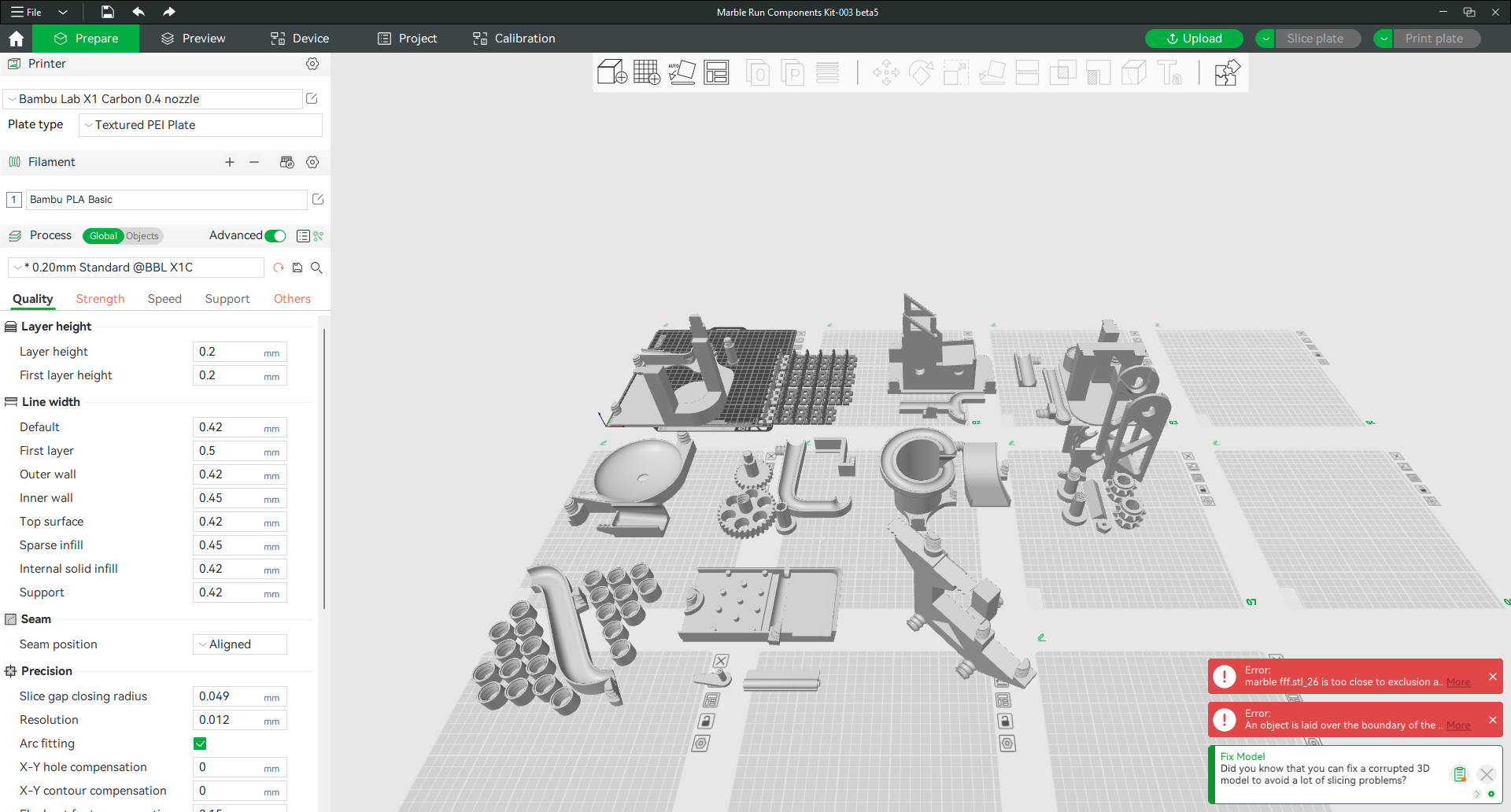 Switching from A1 mini printer to X1 does not correctly place objects ...