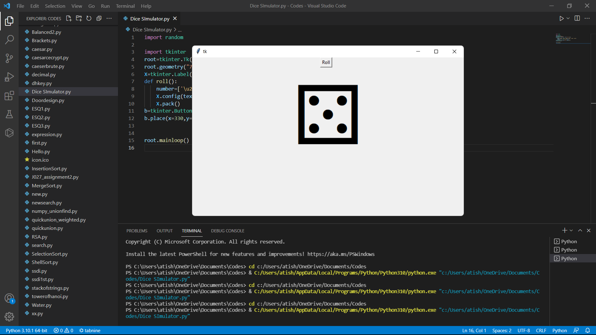 GitHub - atishay-gwari/2D-Dice_Simulator