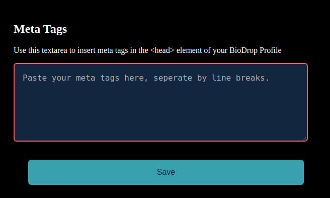 [FEATURE] custom meta tag insertion for SEO and Google Webmasters ...