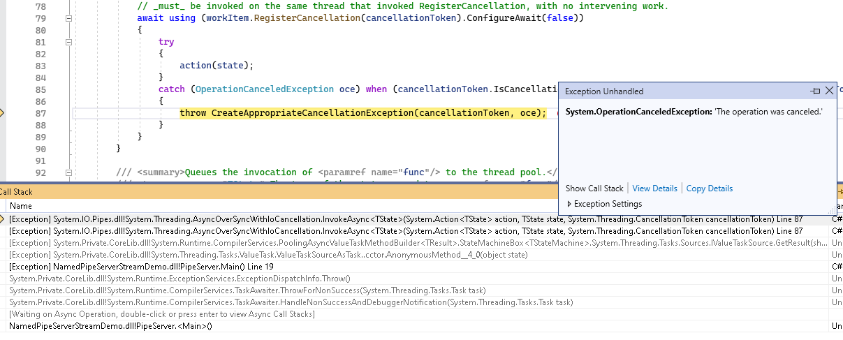 [dotnet-sdk-7.0.100-rc.1.22379.5] NamedPipeServerStream ...