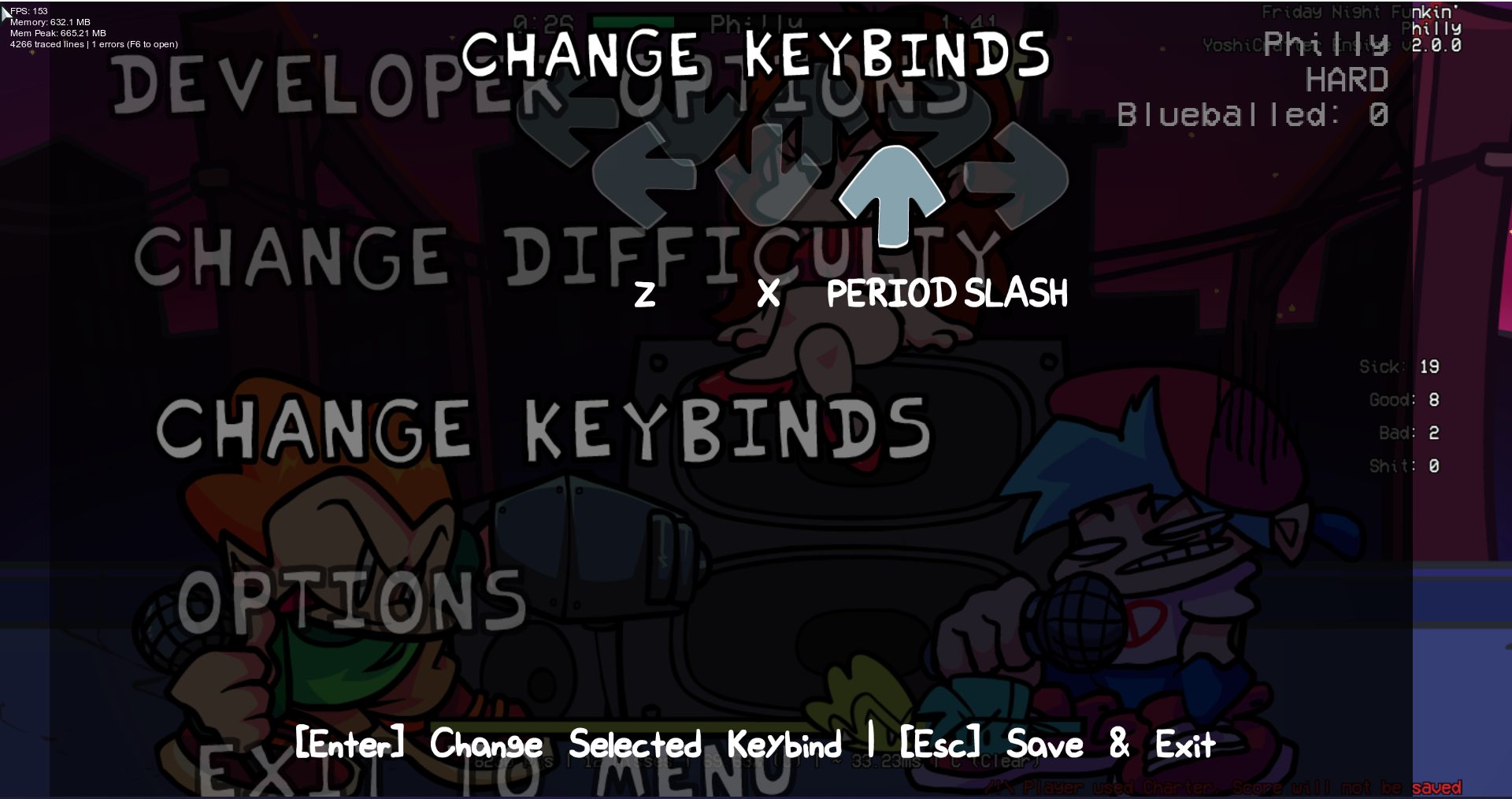Bug Report: Uncentered Arrows in Keybinds Menu, and unable to hold ...