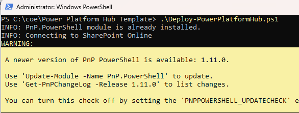 [Power Platform Hub] Deployment fails with Method not found (Invoke-PnPSiteTemplate) · Issue ...