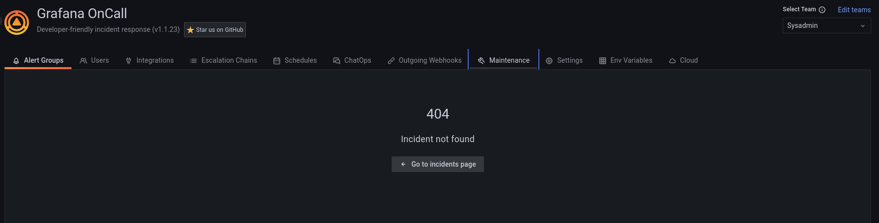 404 for created Maintenance · Issue #1333 · grafana/oncall · GitHub