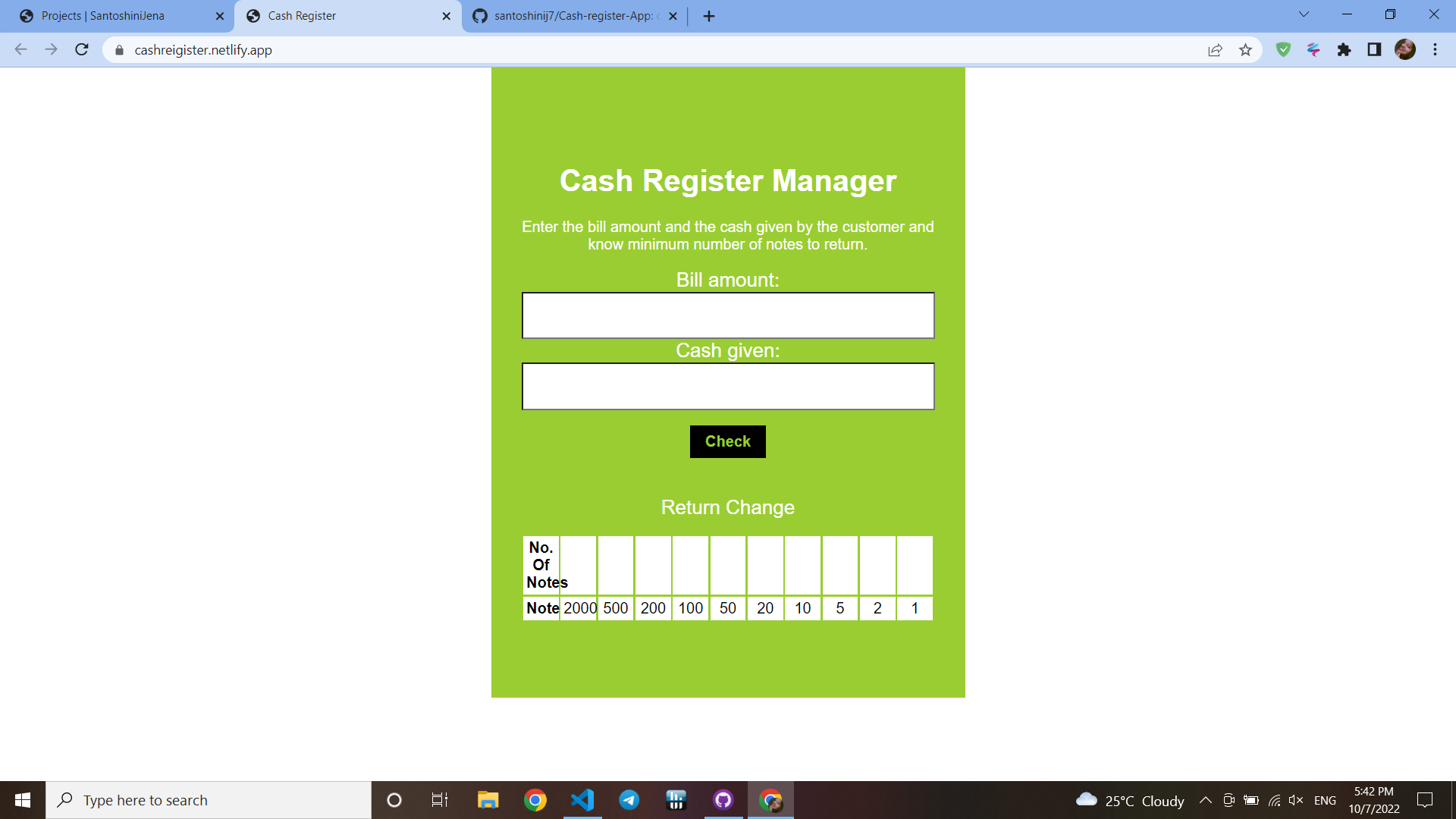 GitHub - santoshinij7/Cash-register-App: cash register and return app