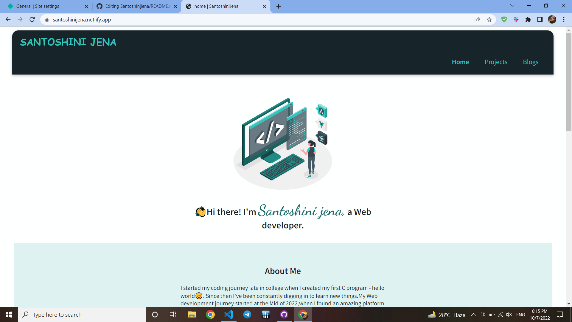 GitHub - santoshinij7/Santoshinijena: Hii! There , This is my portfolio website where i hosted ...