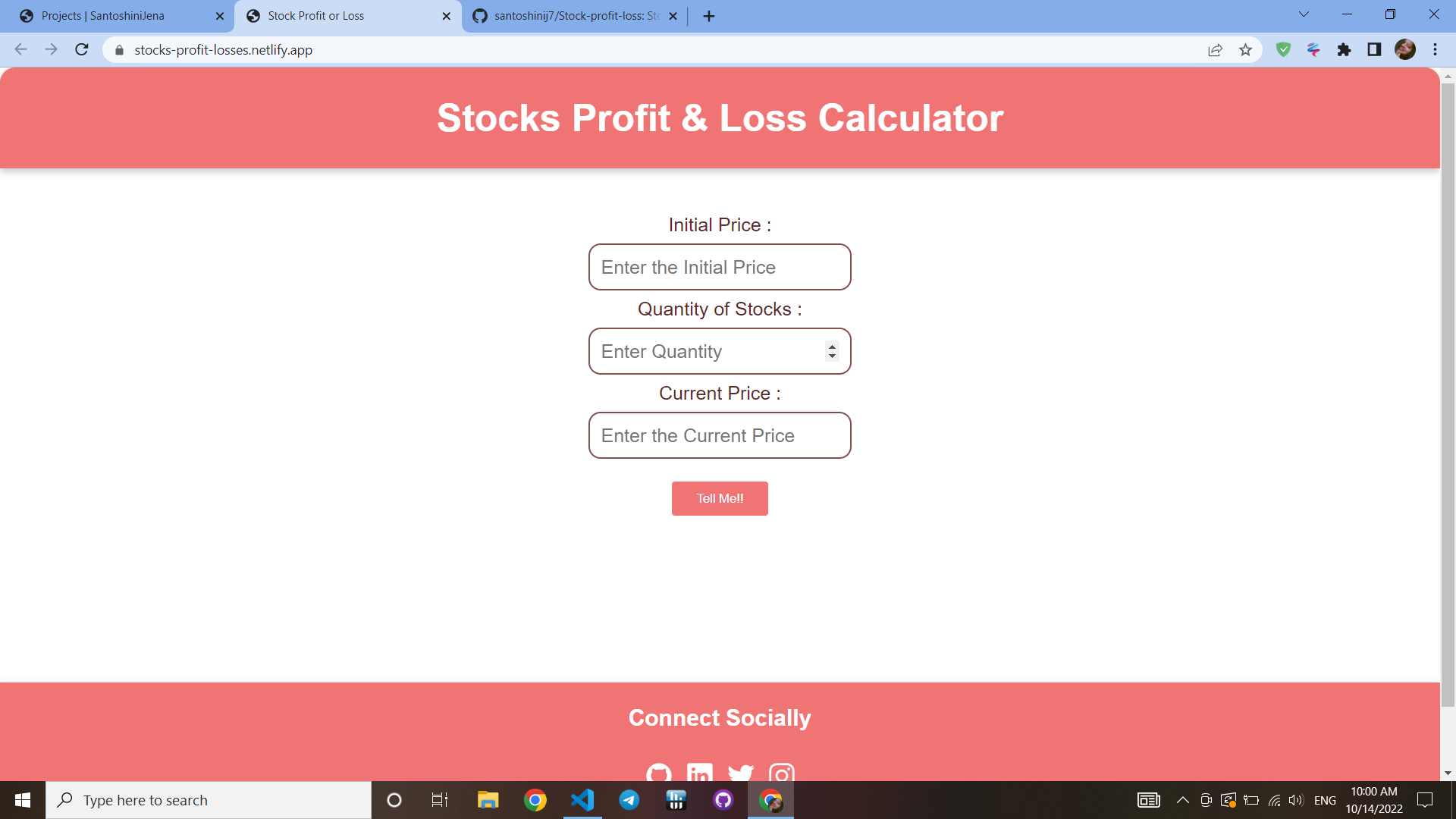 GitHub - santoshinij7/Stock-profit-loss: Stocks are loss or profit problem solved by this app