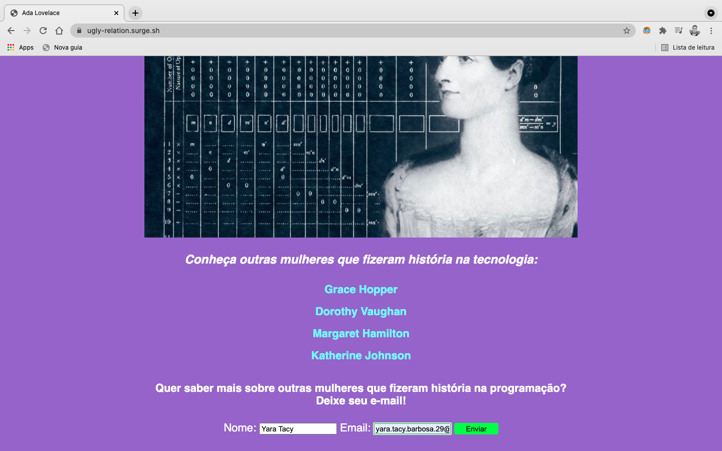 GitHub - YaraNascimento/site-adalovelace