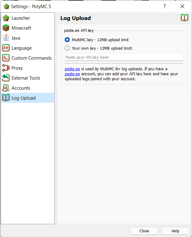 windows build is still using paste.ee and it has the "PolyMC 5" thing ...
