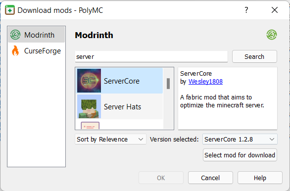 [Modrinth] the mod downloader shows mods even if they are server only · Issue #309 · PolyMC ...