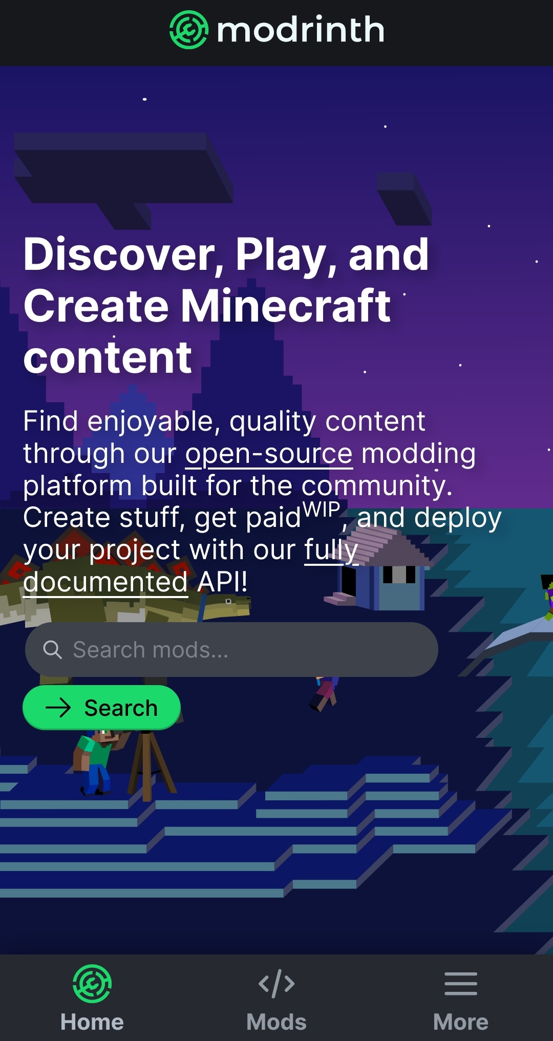 no modpack section on mobile · Issue #473 · modrinth/knossos · GitHub