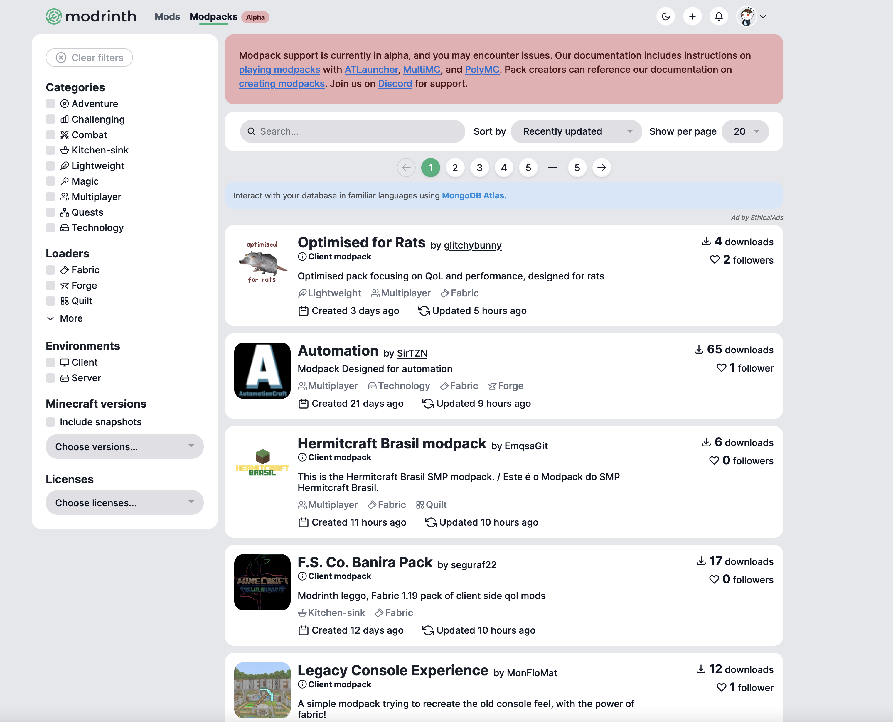 modrinth modpack sort is completely broken · Issue #833 · PolyMC/PolyMC · GitHub