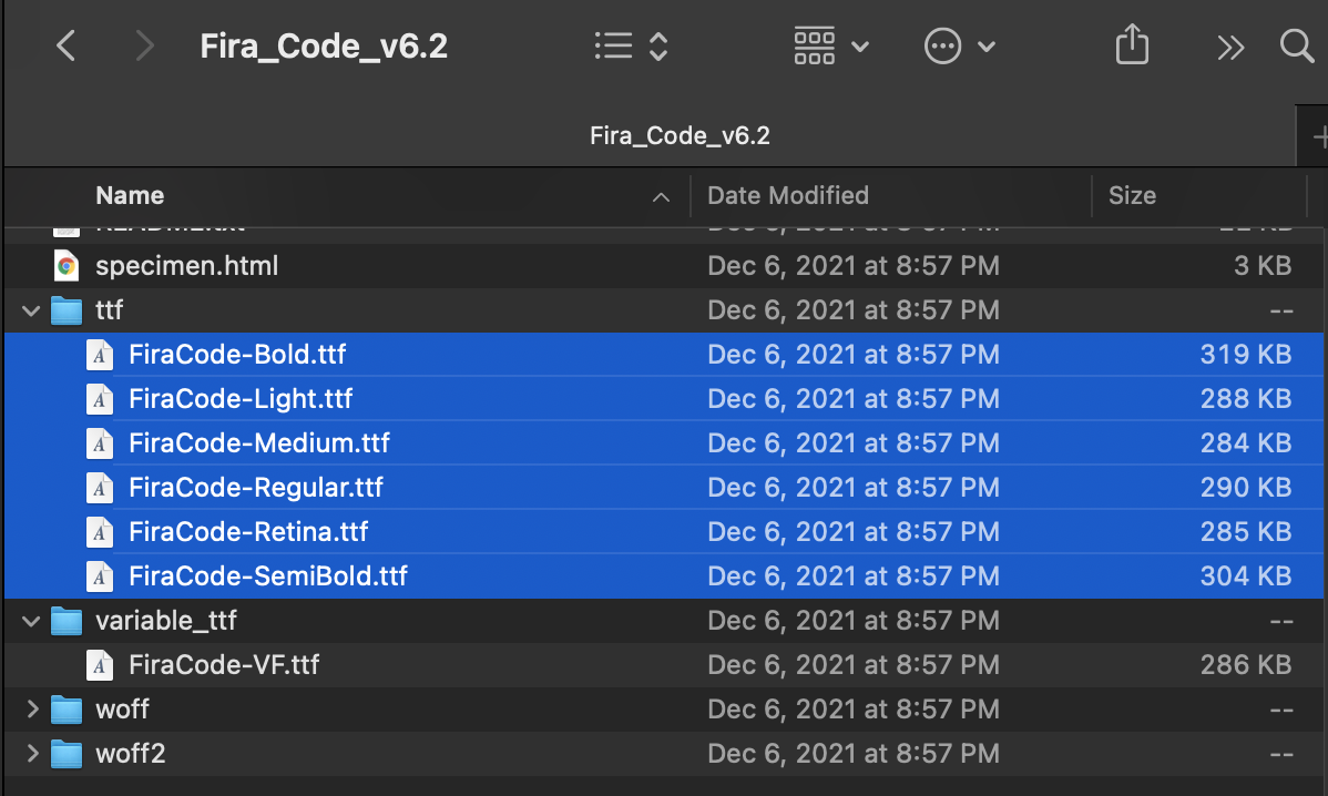 Setting up FiraCode-Retina in VS-Code · Issue #1419 · tonsky/FiraCode · GitHub