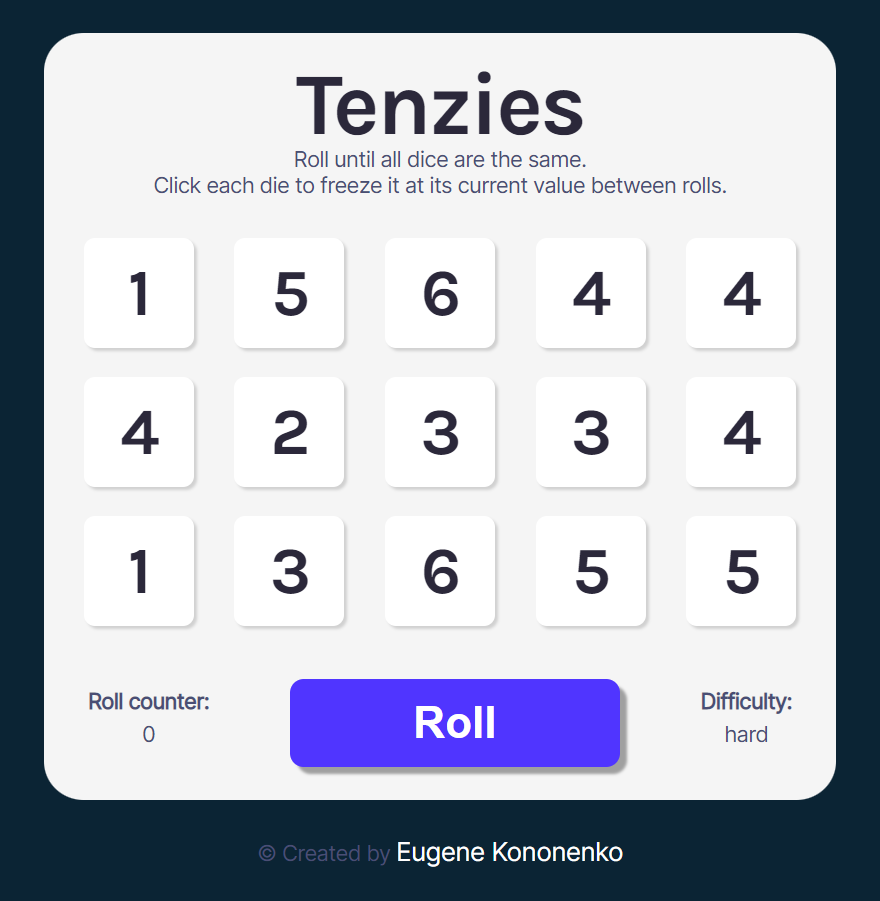 GitHub - TULENp/Tenzies: Tenzies game website