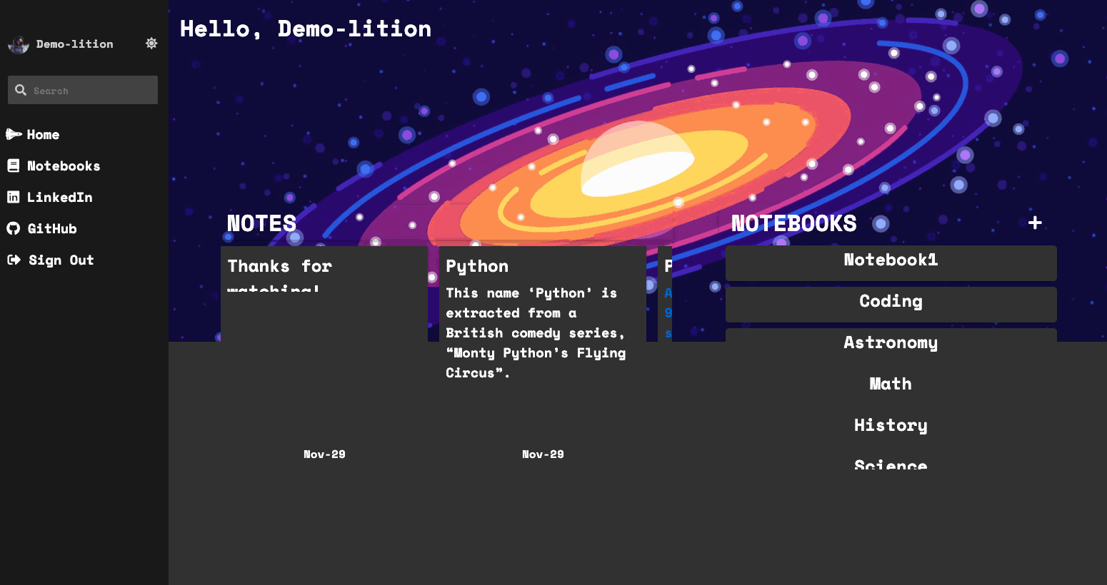 GitHub - brandonlaursen/SpaceNote