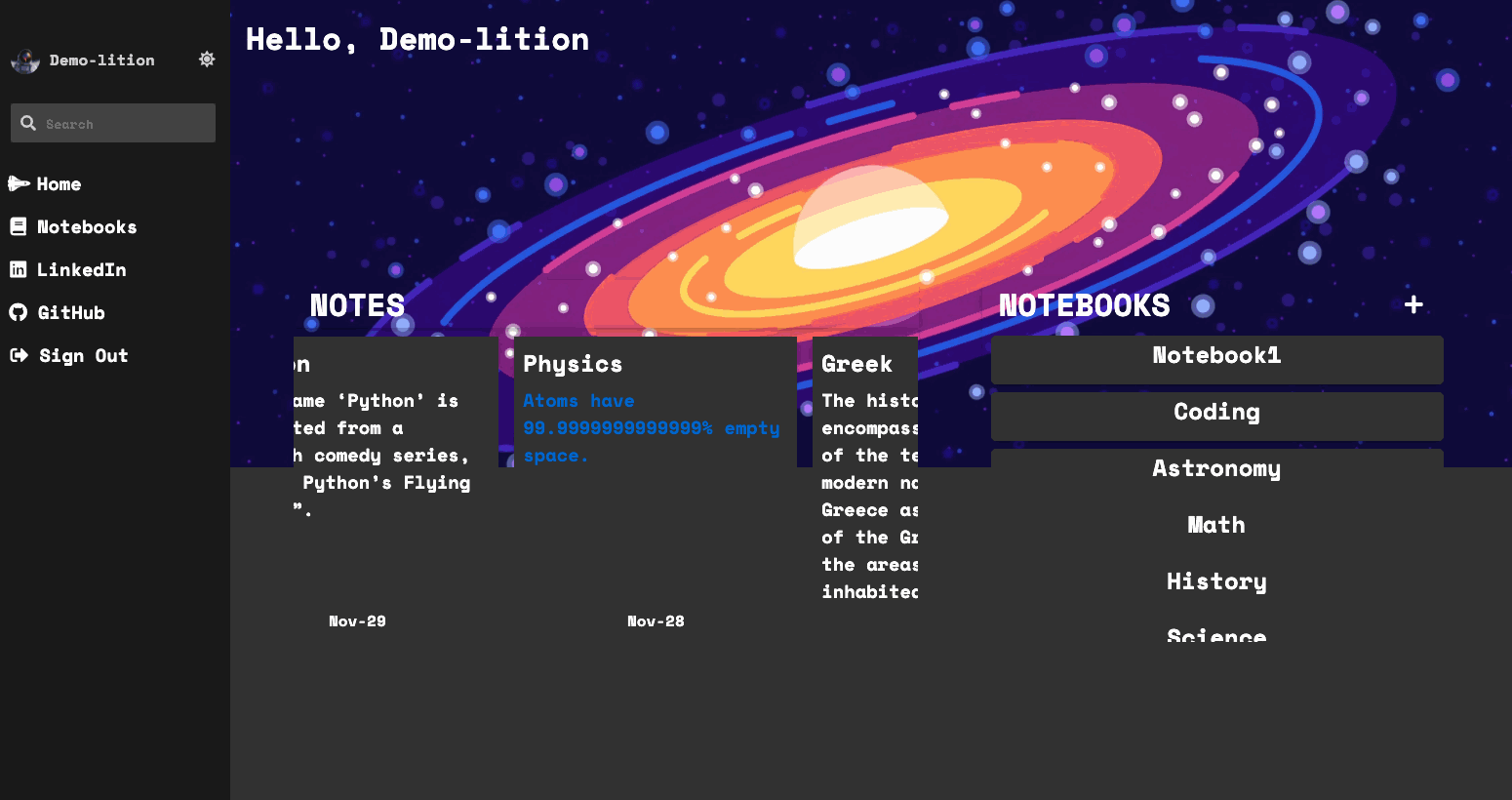 GitHub - brandonlaursen/SpaceNote