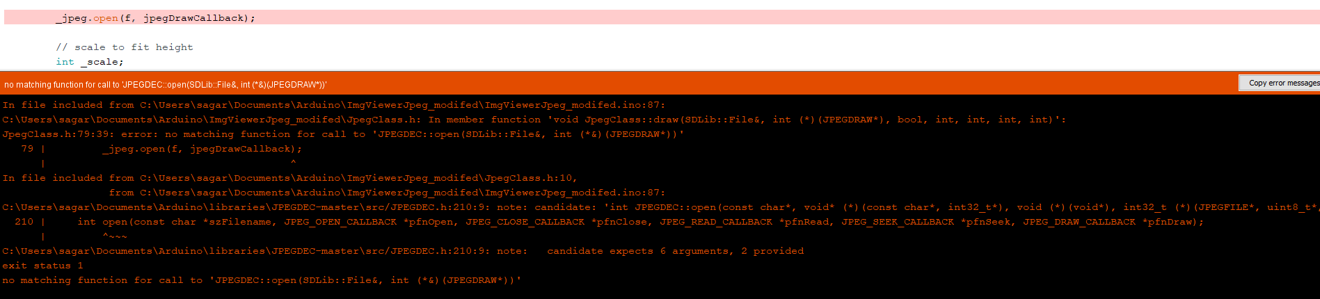 JpegClass in ImgViewerJpeg has an error · Issue #130 · moononournation/Arduino_GFX · GitHub