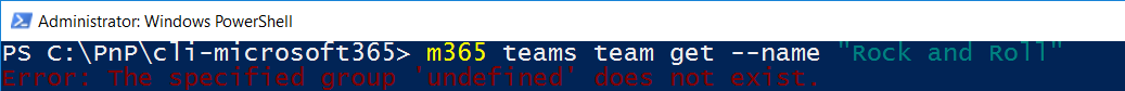Bug Report Teams Team Get Command Throws Error With Name Parameter · Issue 3395 · Pnpcli