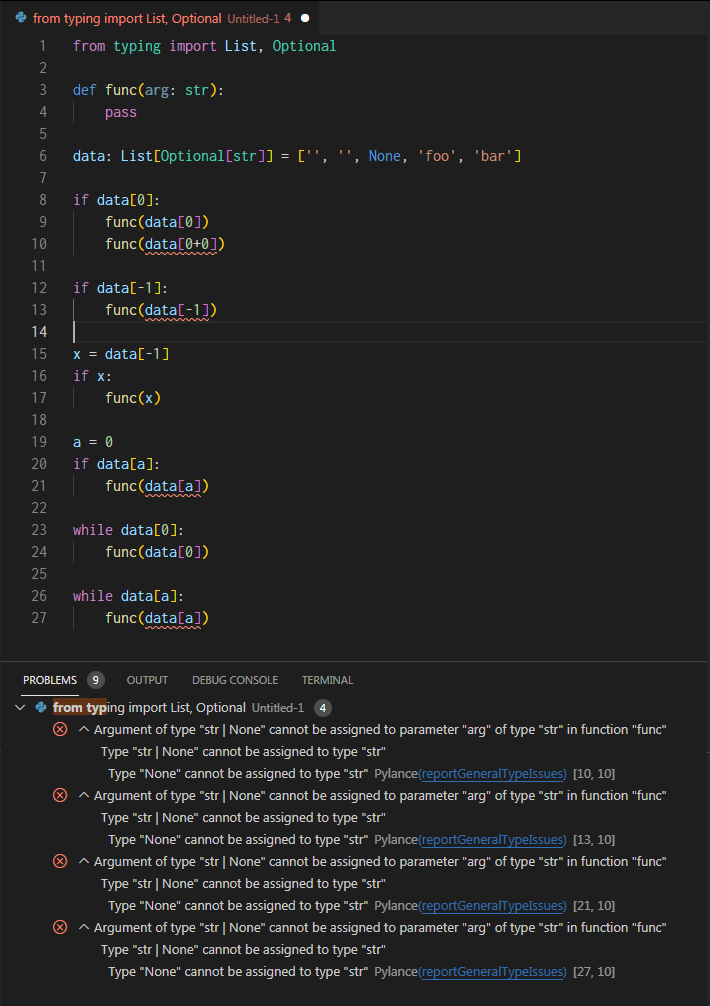 Iterable item with non-digit index can't remember implicit typing info ...