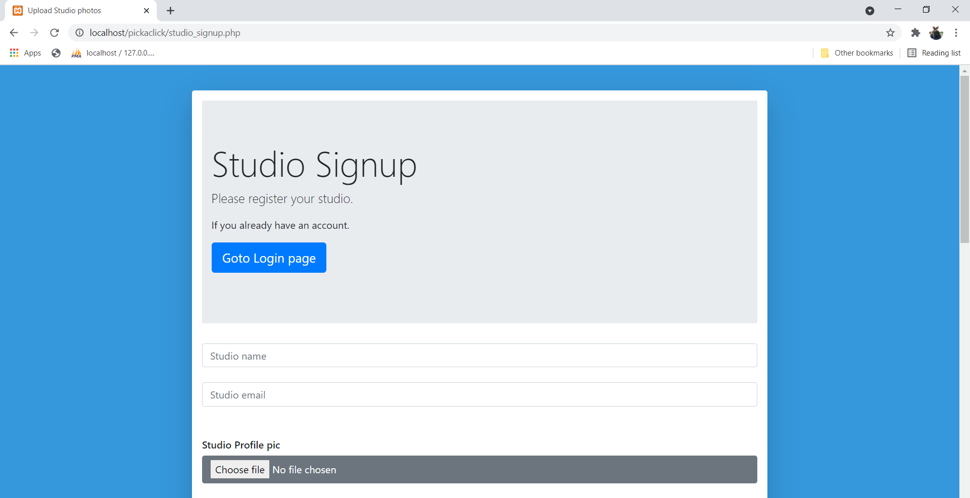 GitHub - Sanjeev-Karthick/Pick-A-Click: A photo studio booking website ...