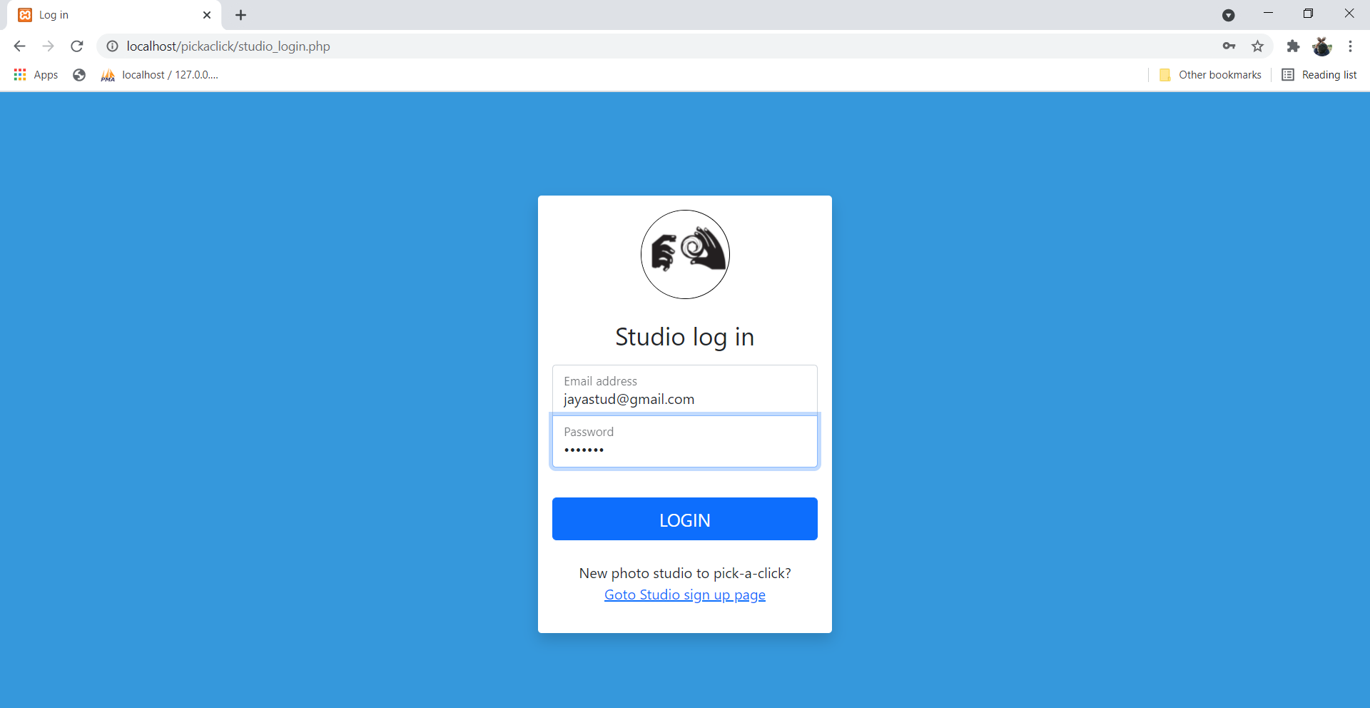 GitHub - Sanjeev-Karthick/Pick-A-Click: A photo studio booking website ...