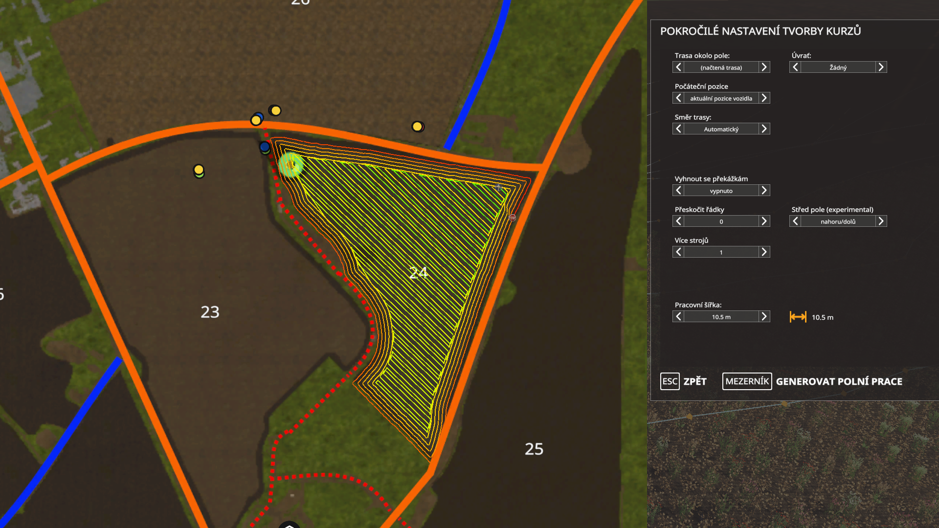 Racetrack mode uses wide turn with corner avoidance between rows on non ...