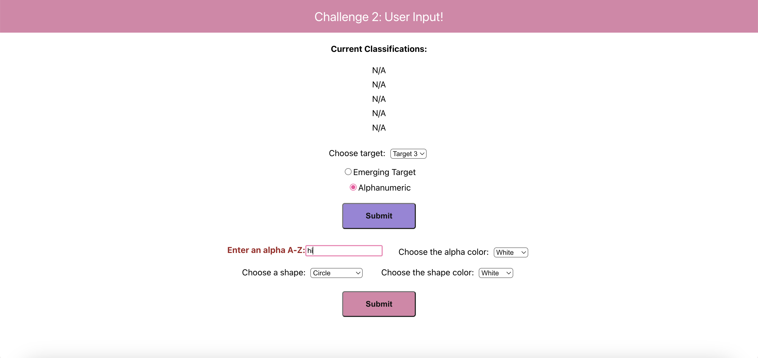 GitHub - sophiaawang/challenge-2-react: Target Classification Site (for onboarding - sends and ...