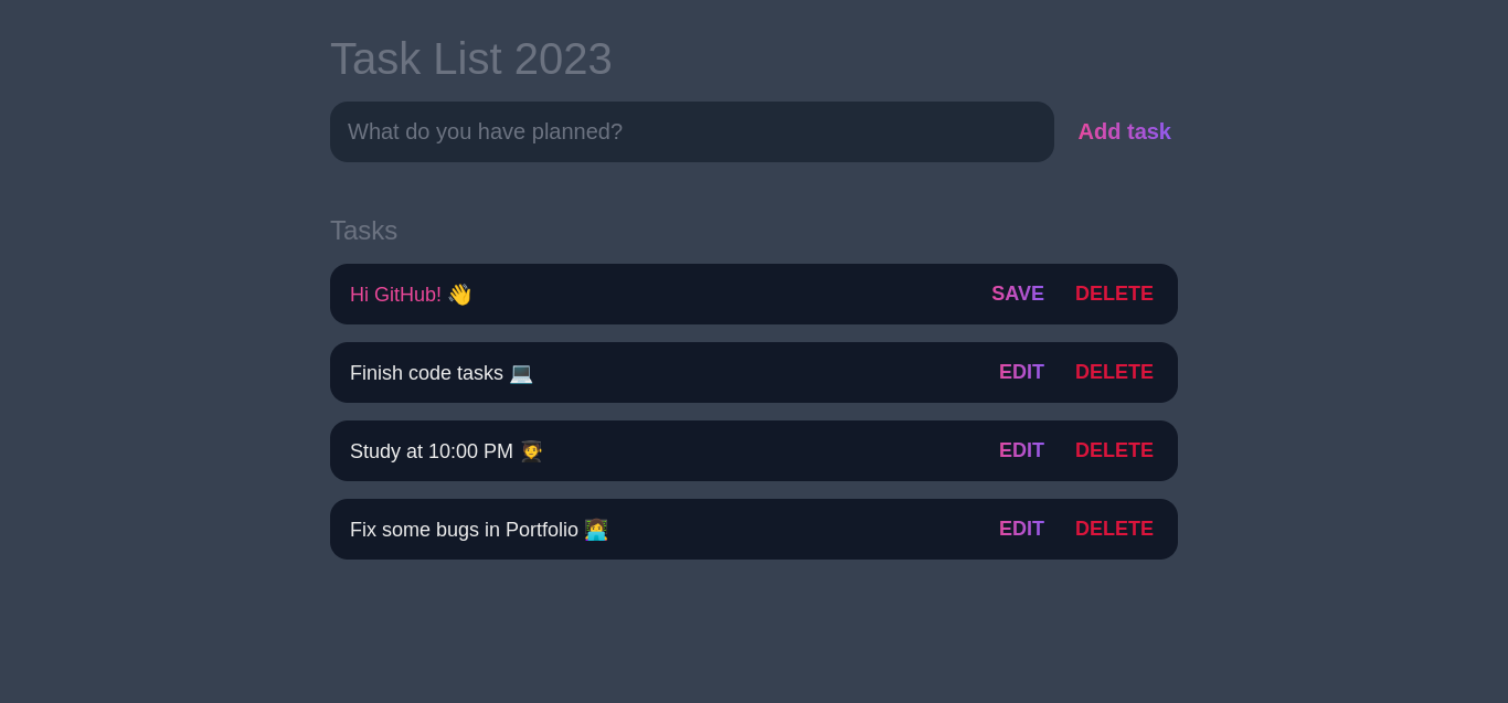 GitHub - Agslz/task-list: Una aplicación de tareas para organizar tu ...