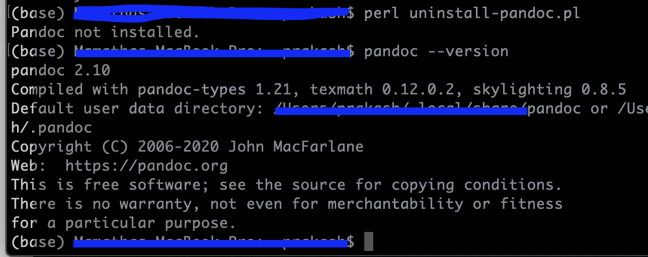 Latest pandoc download of 2.11 still installs 2.10 and hence, I am ...