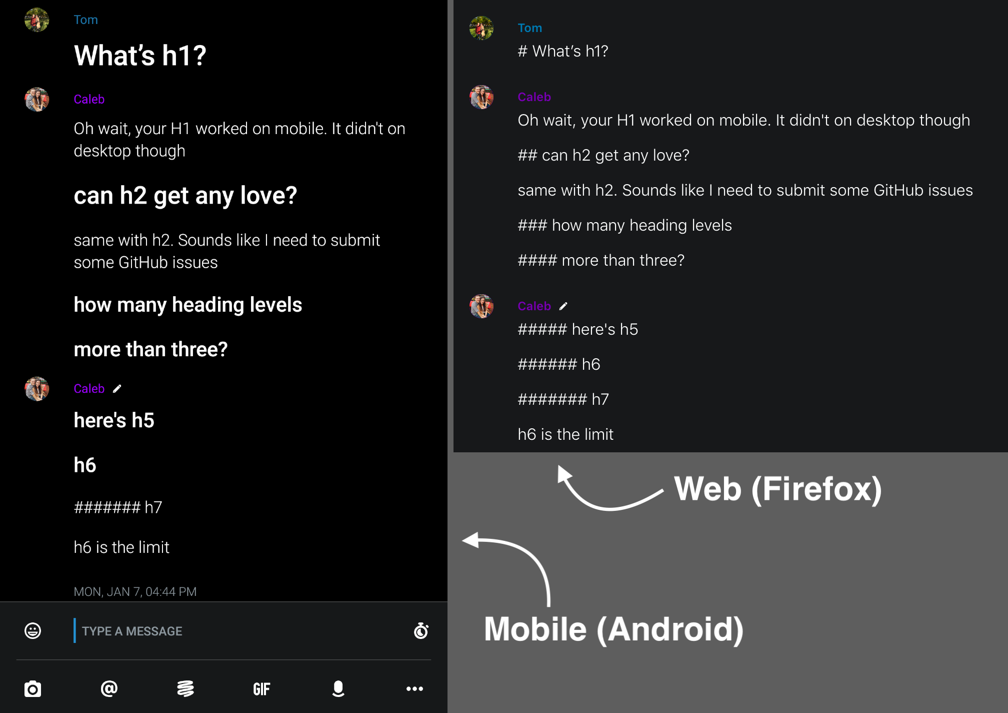 Markdown headers not appearing on web · Issue #5702 · wireapp/wire-webapp · GitHub