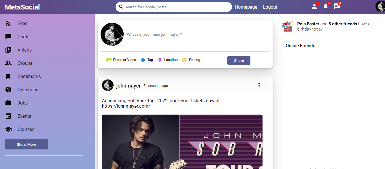 GitHub - punyprogrammer/metasocial: This is a social media application ...