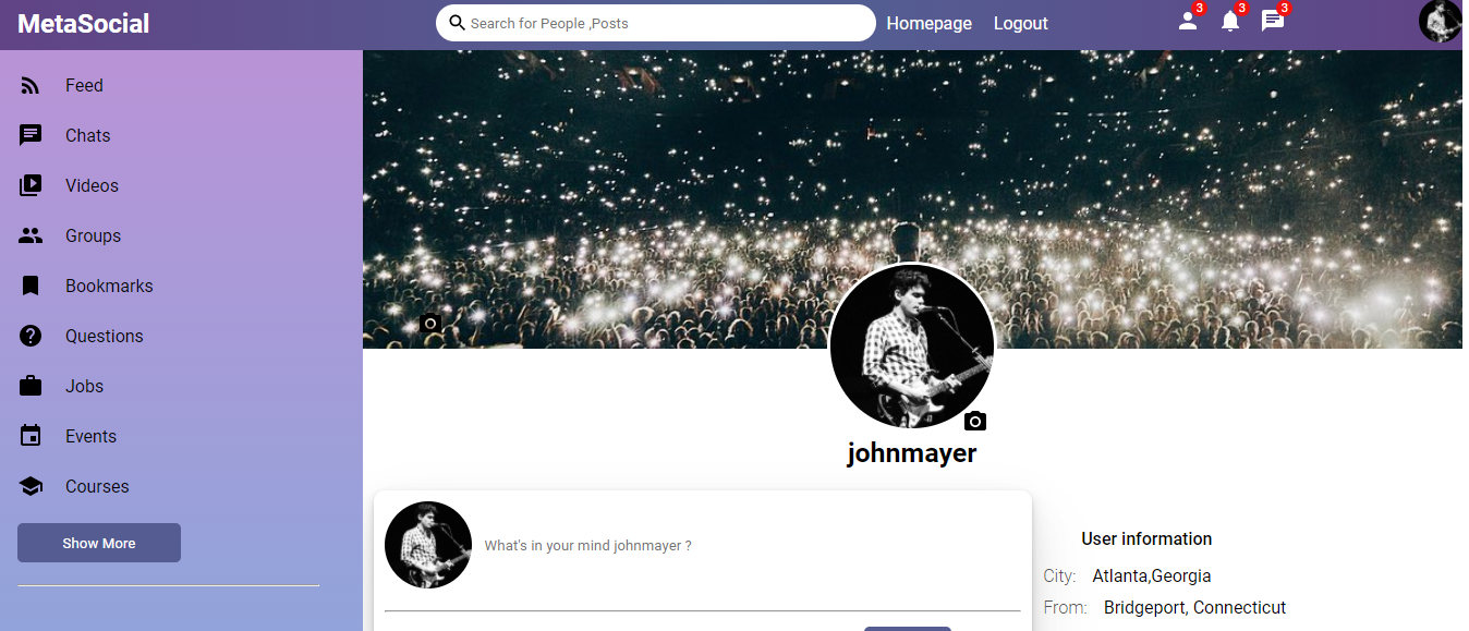 GitHub - punyprogrammer/metasocial: This is a social media application ...
