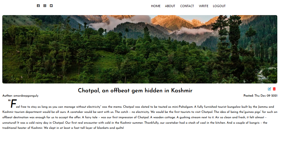 GitHub - punyprogrammer/travel_blog_mern: This a travel blogging website made with React and MongoDB