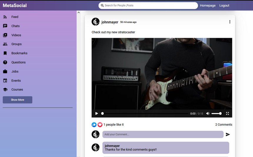 GitHub - punyprogrammer/metasocial: This is a social media application ...