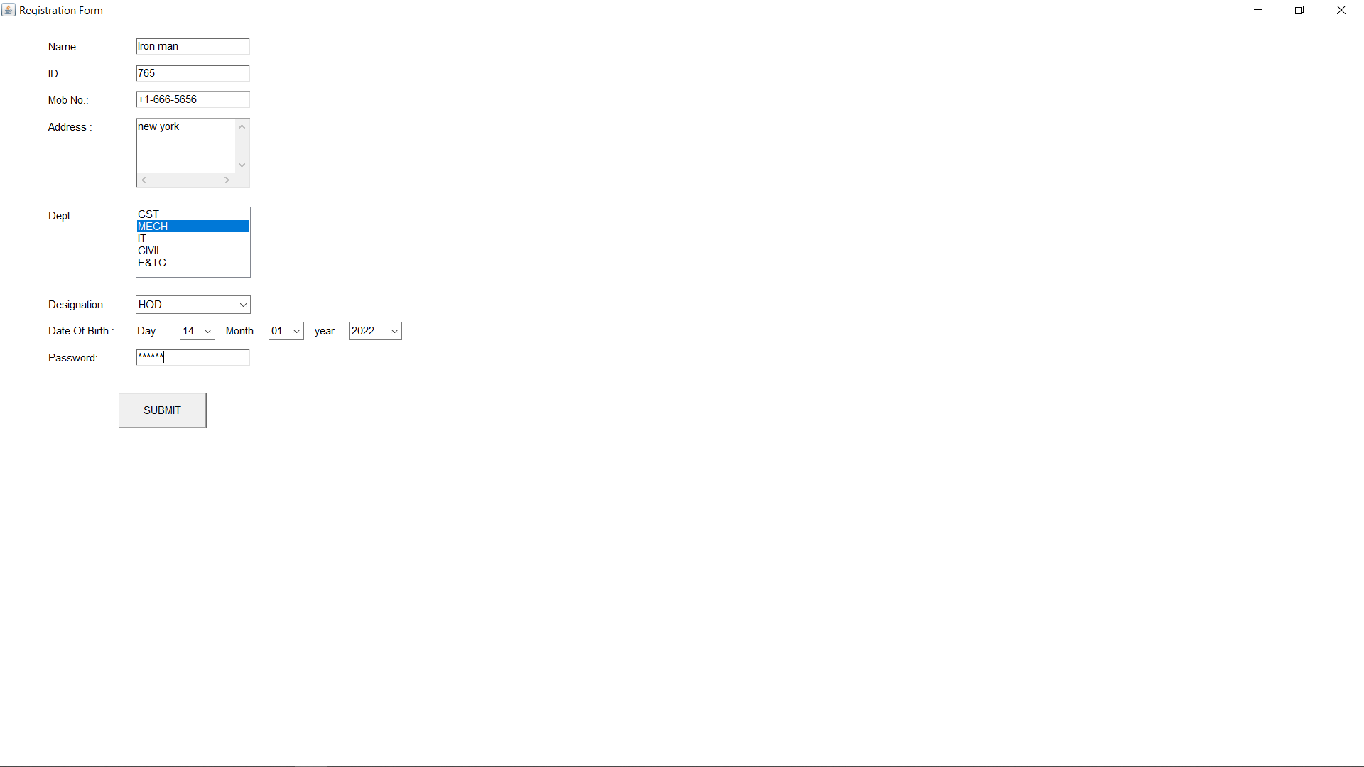 GitHub - Dvrjchavan/Registration-Form-Using-java