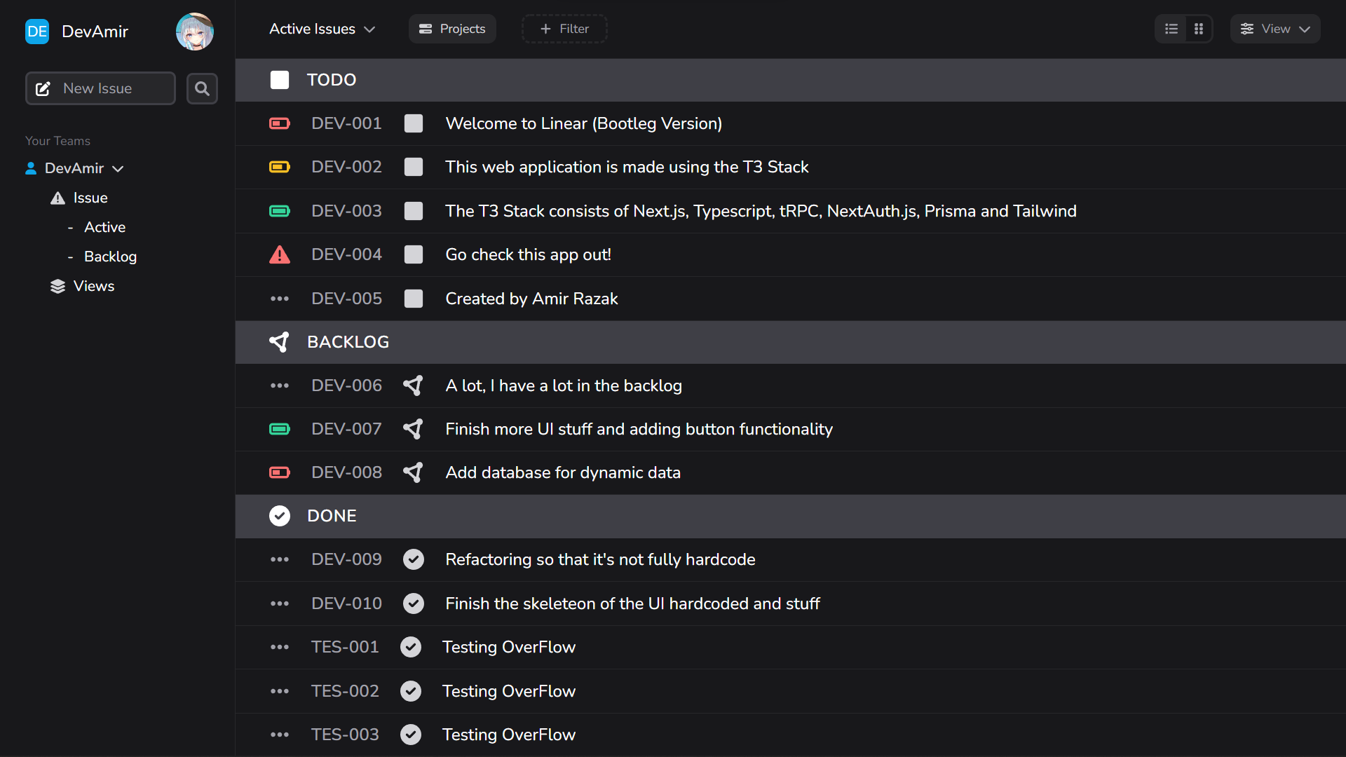 GitHub - AmirAbdRazak/linear-bootleg: A bootleg from scratch of the Project Management ...
