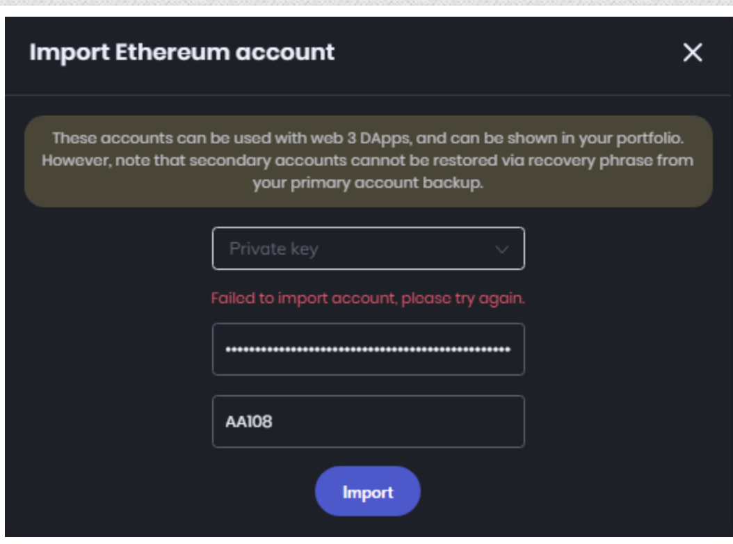 Importing Private Key From Cosmos Wallet And Guarda Does Not Work · Issue 24547 · Bravebrave 