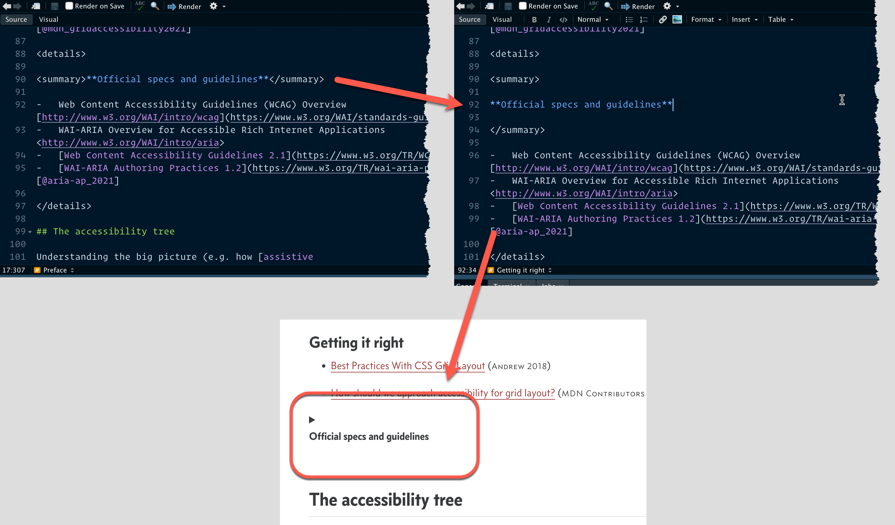 Auto formatting For Element In Qmd Creates Blank Line In HTML