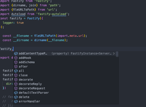 Autocomplete for CommonJS (const, require) does not exist · Issue #3056 · fastify/fastify · GitHub