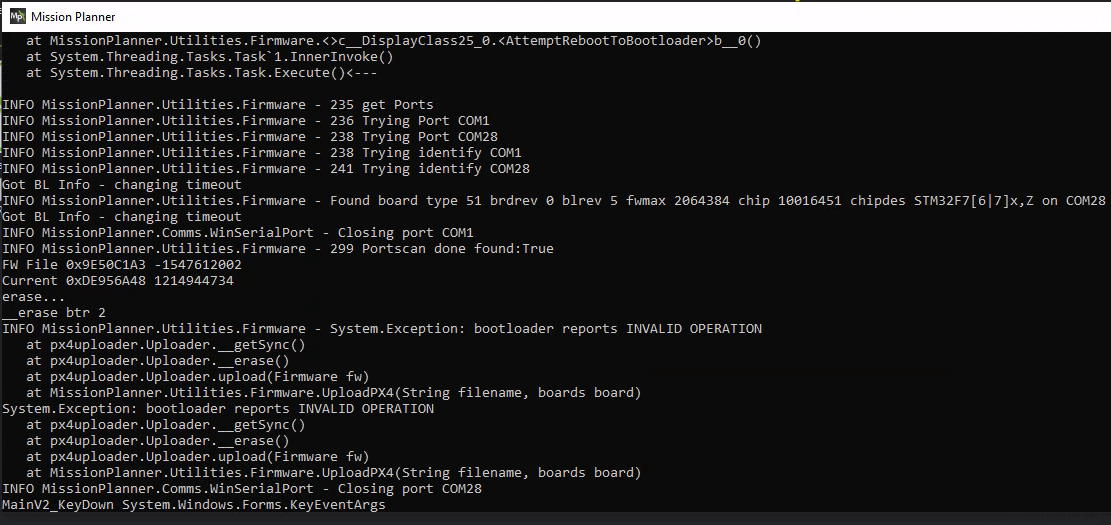 failed to load fw when running px4 bootloader · Issue #2717 · ArduPilot/MissionPlanner · GitHub