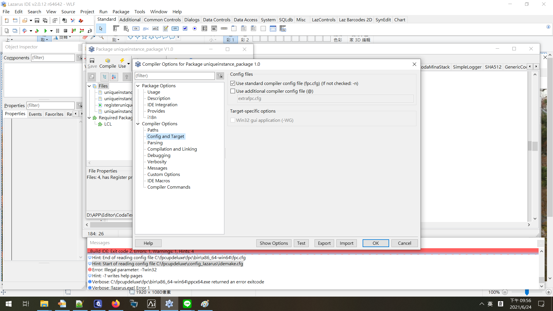 Error: Illegal parameter: -Twin32 · Issue #393 · LongDirtyAnimAlf/fpcupdeluxe · GitHub